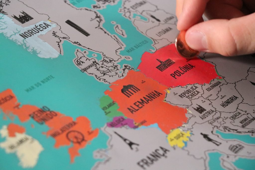 Mapa de raspadinha, versões Europa e Brasil - Receita de Viagem